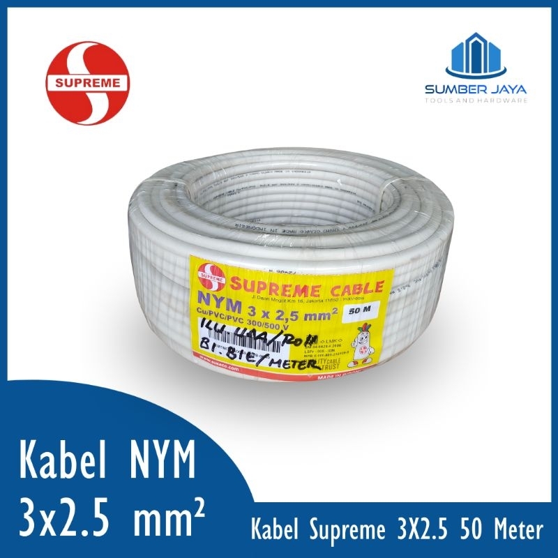 Jual Kabel Supreme Kabel Rumahan kawat Tembaga NYM 3X2.5 mm² 50 meter | Shopee Indonesia