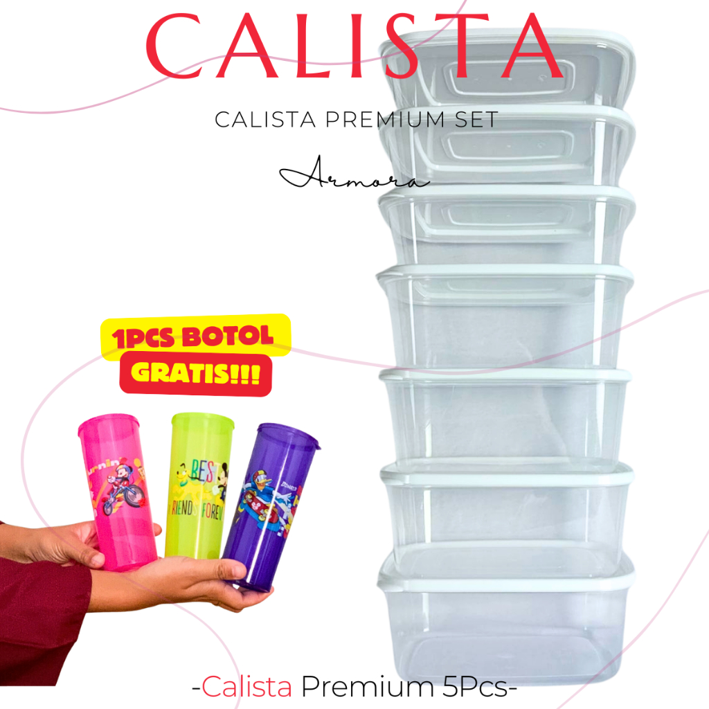 Jual [ CALISTA ] TOPLES PLASTIK CALISTA TULIP SET ISI 5PCS FOOD ...