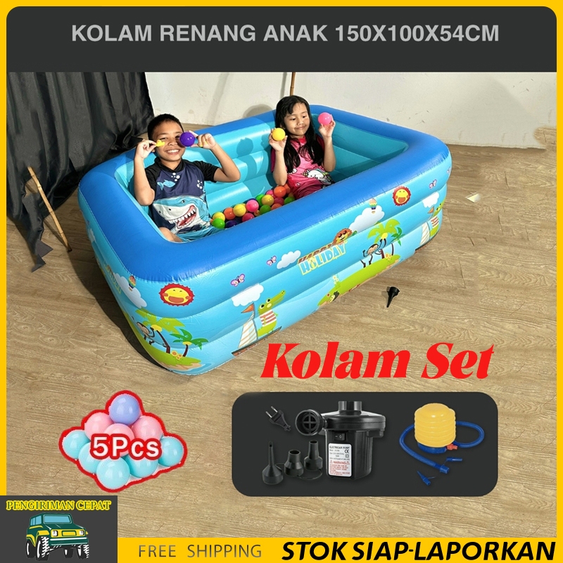Jual 【COD】1.2-3.1M Kolam Renang Anak Jumbo 3Rings Kolam Renang Keluarga ...