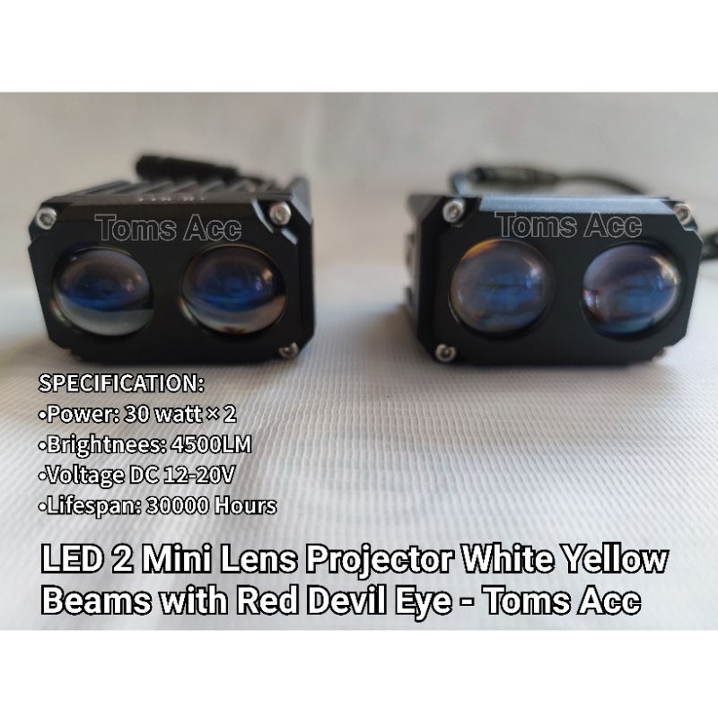 Jual LED Mini Projector Lampu Tembak Sorot White Yellow Red Devil Eye ...
