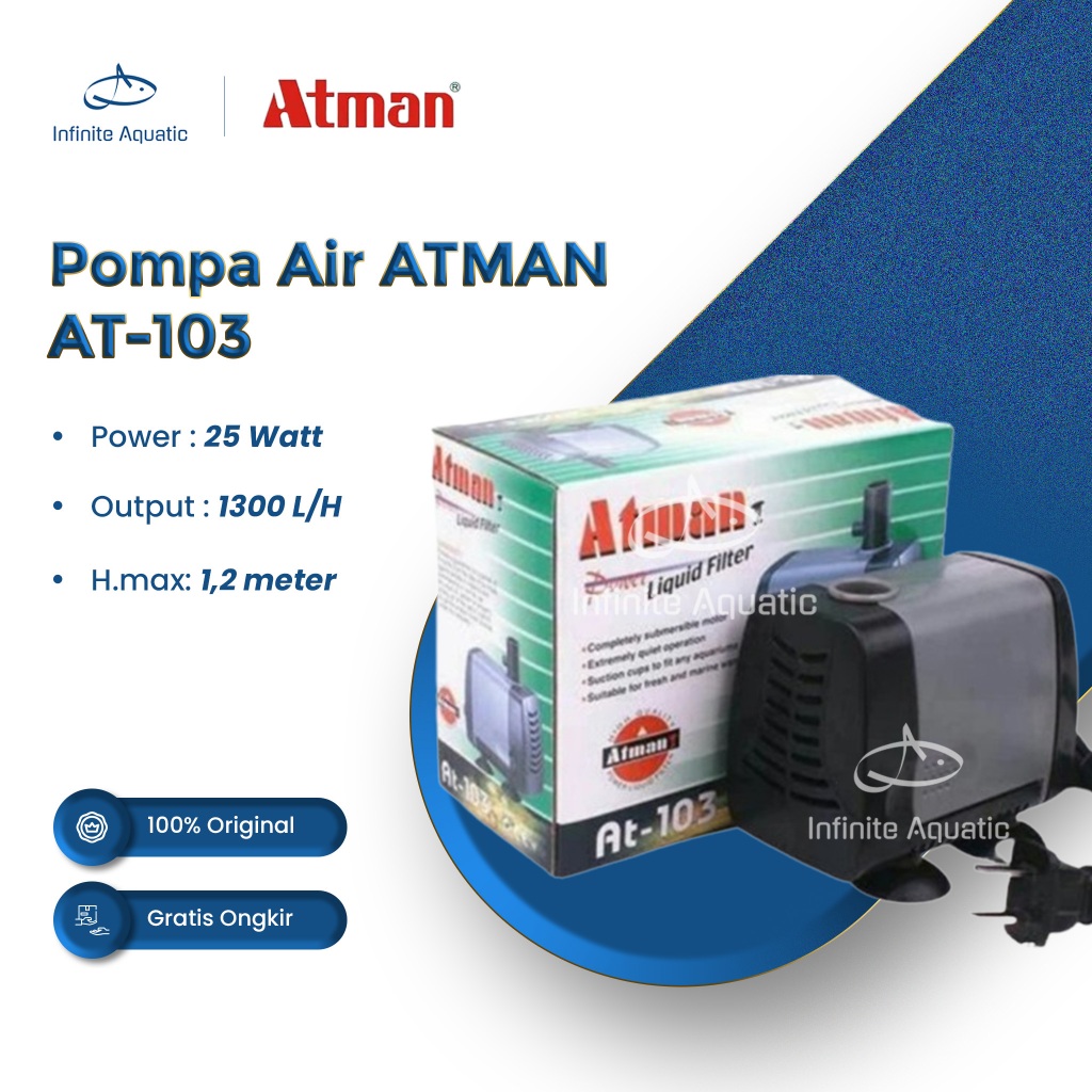 Jual Pompa Air Atman AT-103 AT103 Pompa Celup Aquarium dan Hidroponik ...