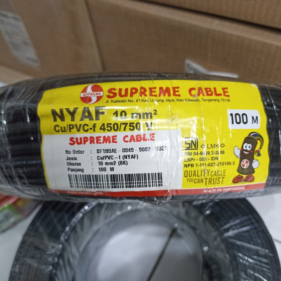 Jual KABEL SERABUT NYAF 10MM SUPREME METERAN/POTONGAN/ECERAN 1X10 MM | Shopee Indonesia