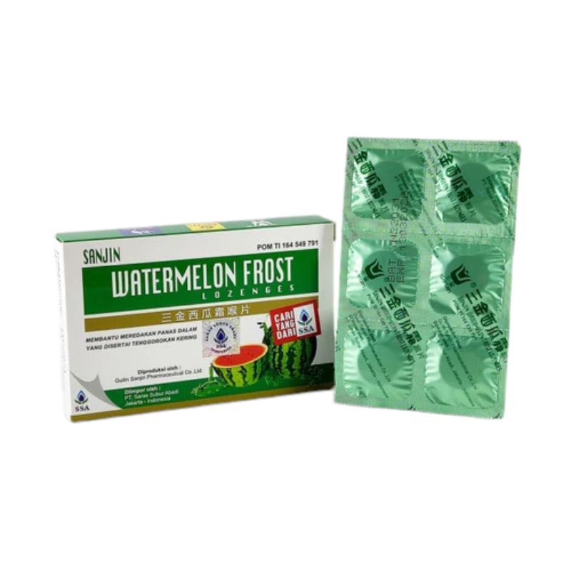 Jual SANJIN WATERMELON FROST LOZENGES 12TABLET XIGUA SHUANG HOU PIAN ...