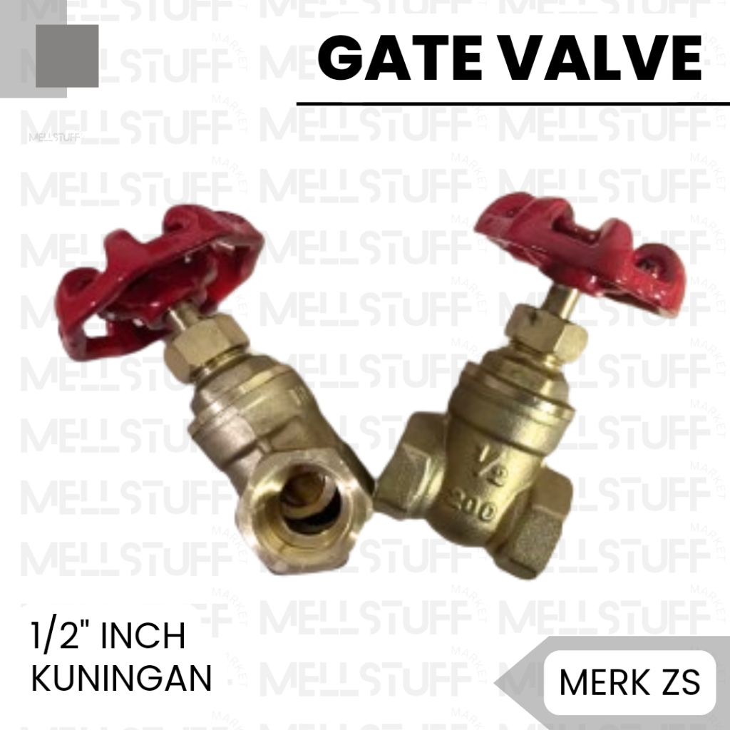 Jual Gate Valve bahan Kuningan Merk ZS Ukuran 1/2" Inch | Shopee Indonesia