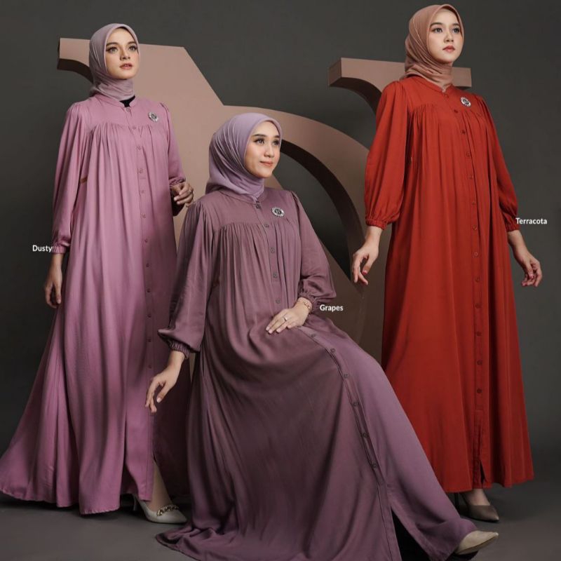 Jual DR101| AMANDA DRESS by Nadheera Luxury [ NEW - ND Plain Series ] Gamis Nadheera Luxury ...