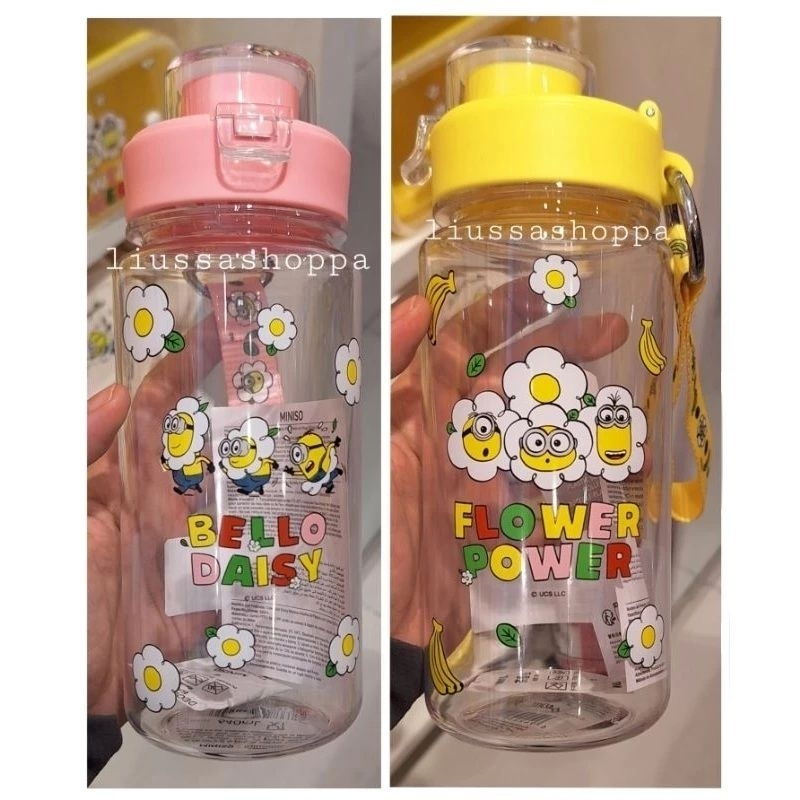 Jual Botol Miniso - Daisy Minions Collection Plastic Bottle with Strap ...