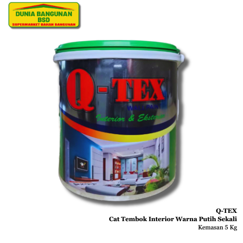 Jual Q-TEX Cat Tembok Interior Q-TEX 5 KG Warna Putih Sekali | Shopee ...