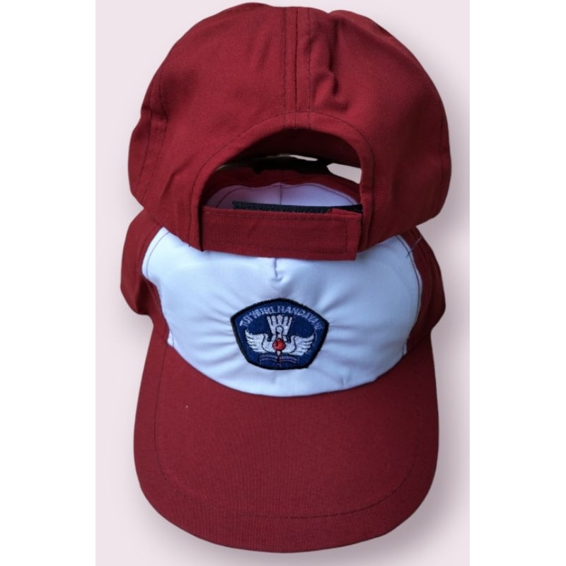 Jual TOPI SD MERAH PUTIH LOGO TUTURI BIRU | Shopee Indonesia