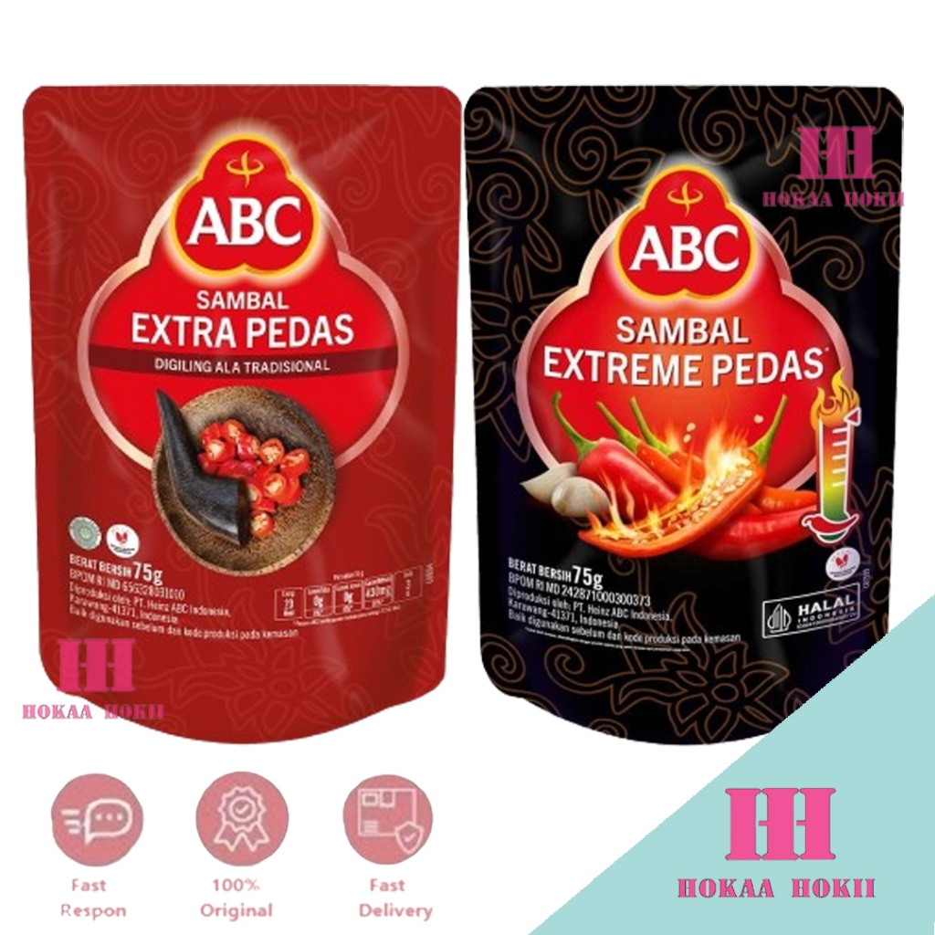 Jual ABC Sambal Extra Pedas & Extreame Pedas Pouch 75g | Shopee Indonesia