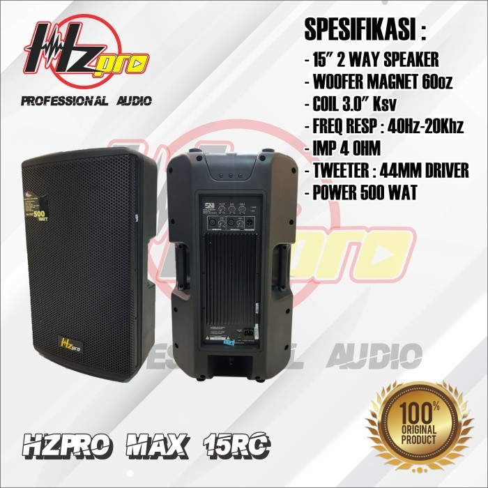 Jual SPEAKER AKTIF HZ PRO MAX 15 RC ORIGINAL (500WATT) | Shopee Indonesia