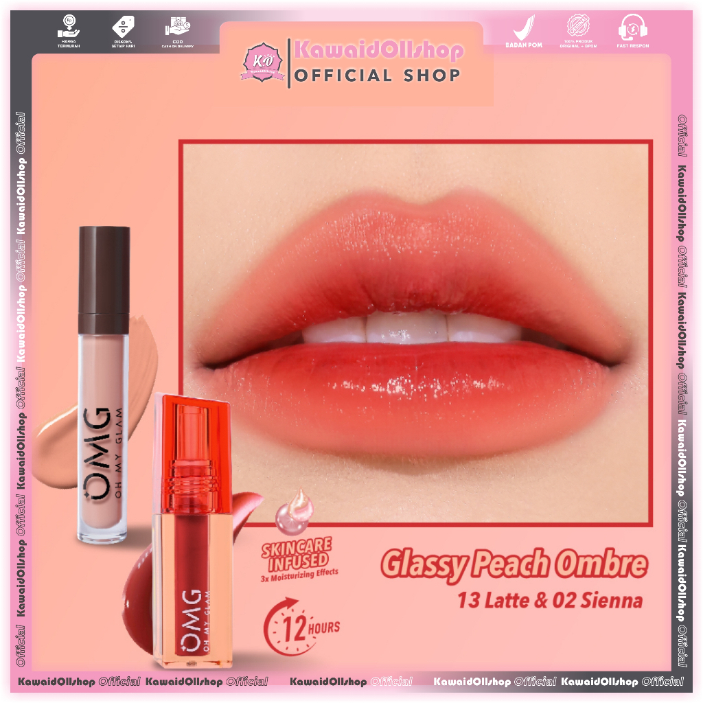 Jual OMG Oh My Glam Paket Ombre Lips Parade - Best Ombre Lip Cream+Lip ...