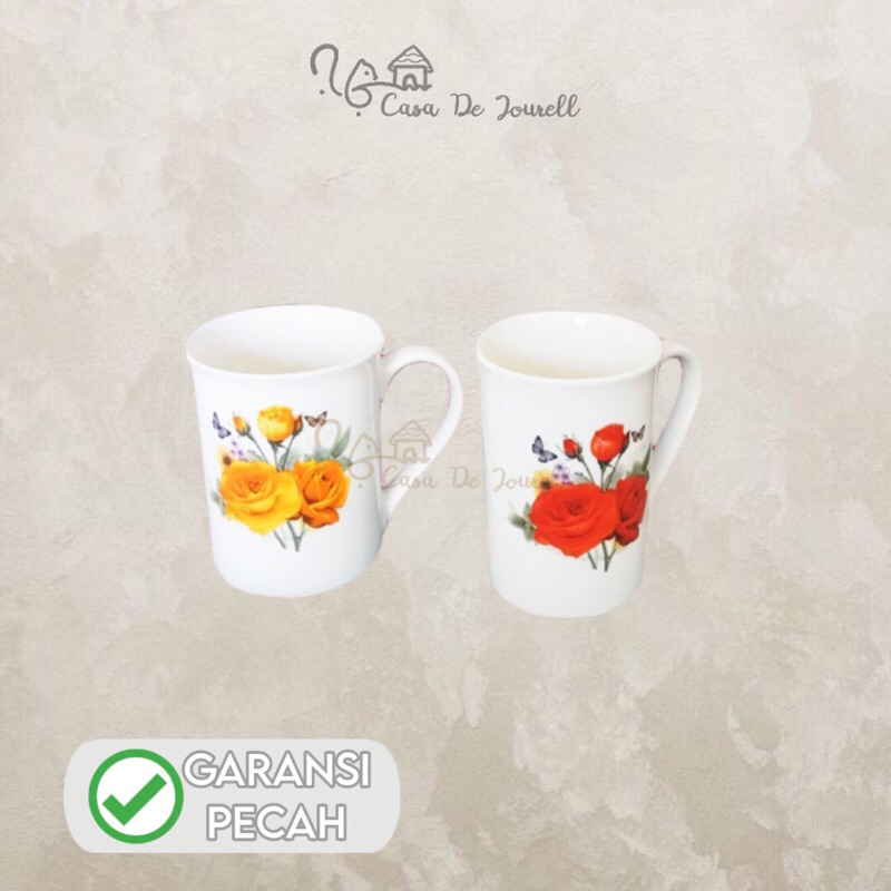 Jual [X-23] DEFECT- Mug KB HLS H-21/ Mug motif bunga/Mug motif ...
