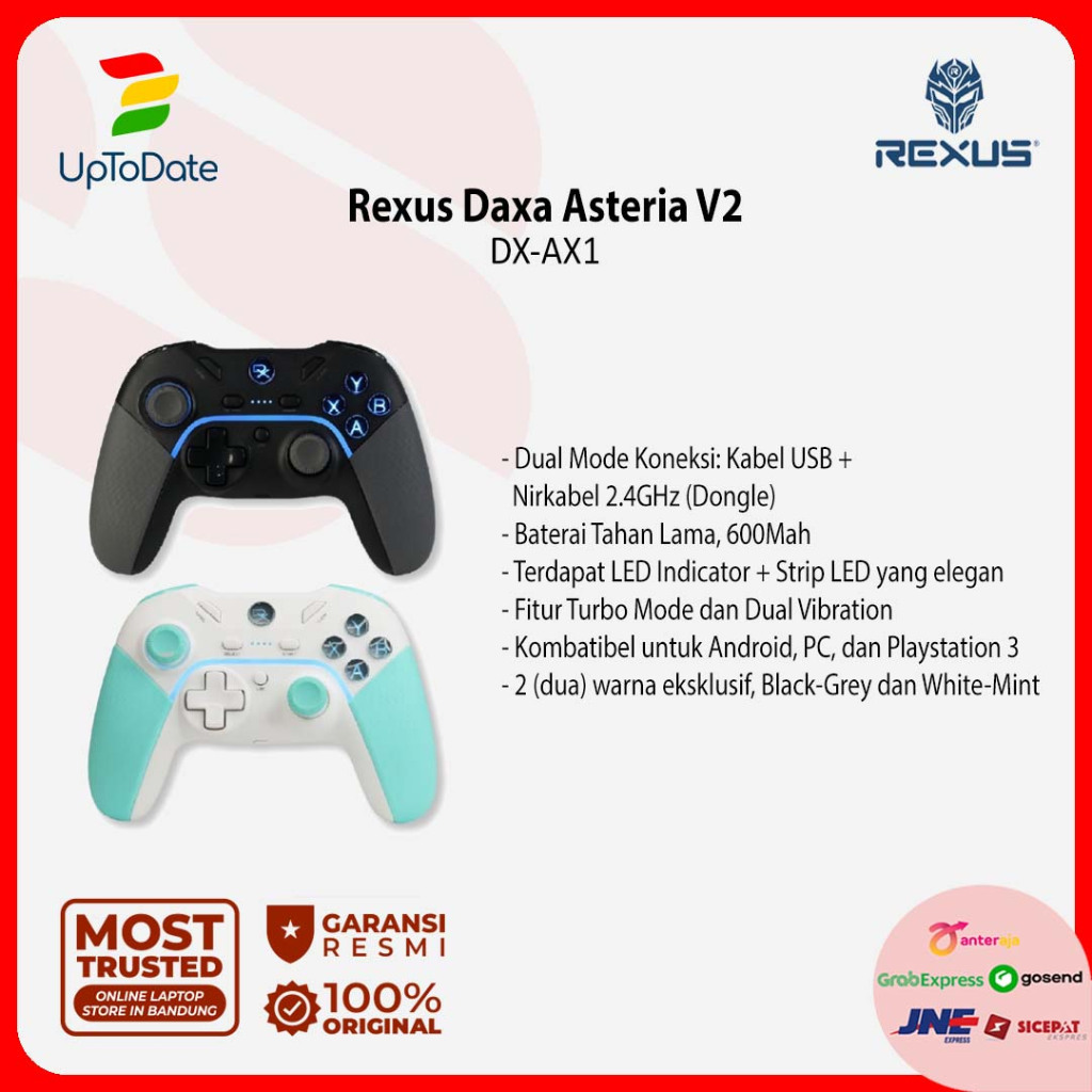 Jual Rexus Daxa Asteria V2 AX1 Wireless Gamepad Joystick Multiplayer ...