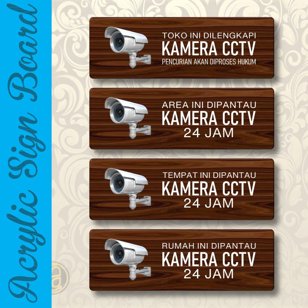 Jual Sign CCTV 24 Jam - Papan Akrilik Tanda Peringatan Pengumuman Area ...