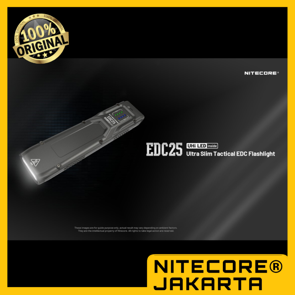 Jual Nitecore EDC25 USB-C Rechargeable Flat EDC Flashlight 3000 Lumens | Shopee Indonesia