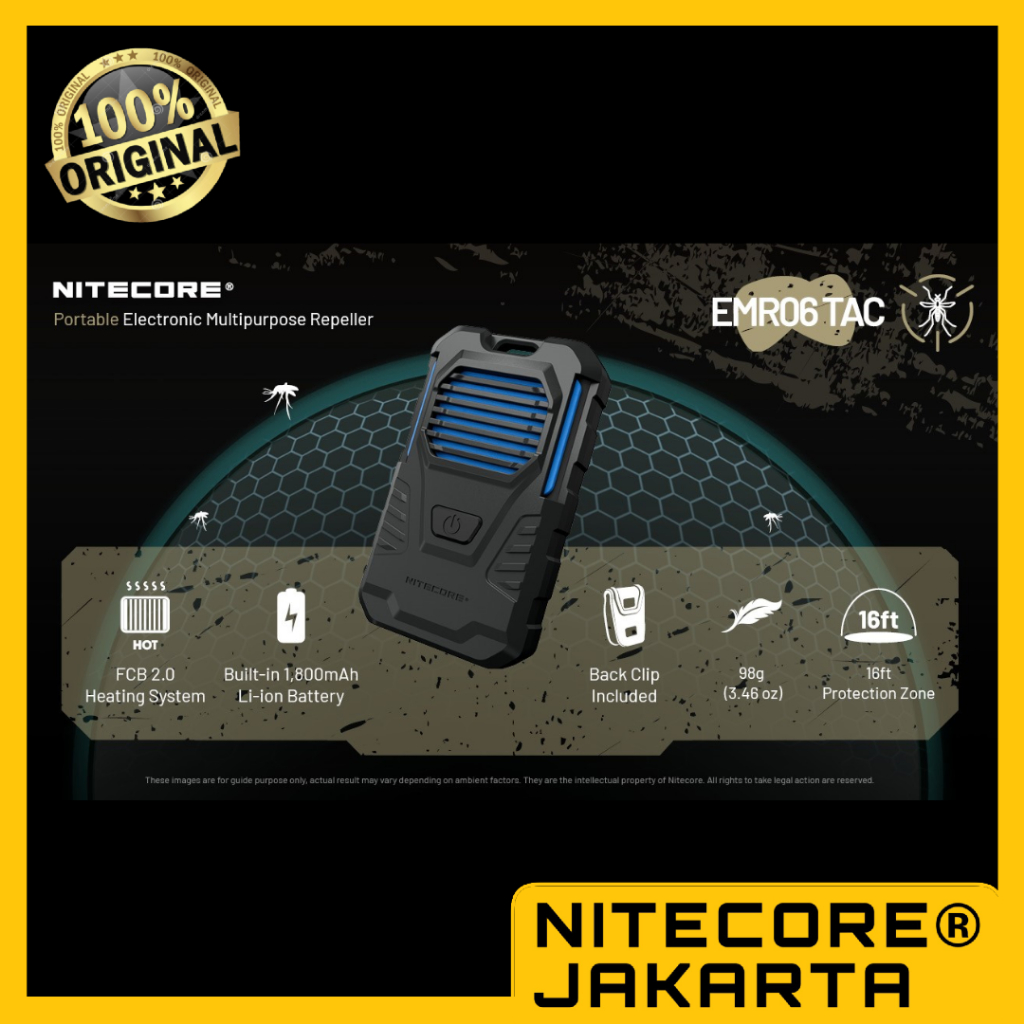 Jual Nitecore EMR06 TAC Portable Rechargeable Mosquito Repeller ...