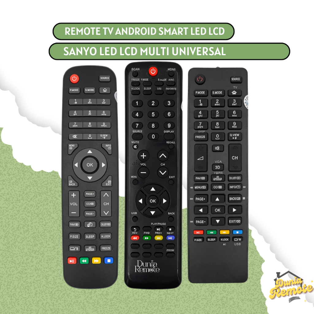 Jual Remot Remote TV SANYO AQUA Haier LCD LED tanpa setting multifungsi ...