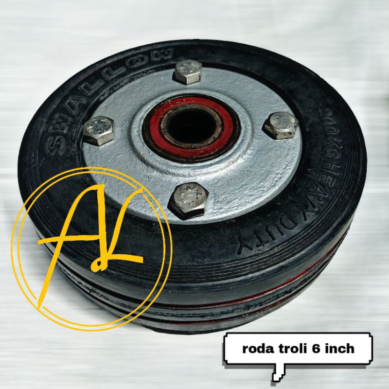 Jual roda troli 6 inch / roda lorry 6 inch / roda troli karet swallow ...