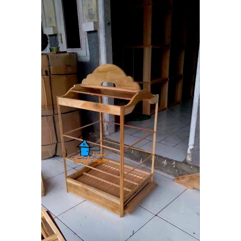 Jual Sangkar burung ukuran no.5 mahkota kipas tiang segitiga (abrukan ...