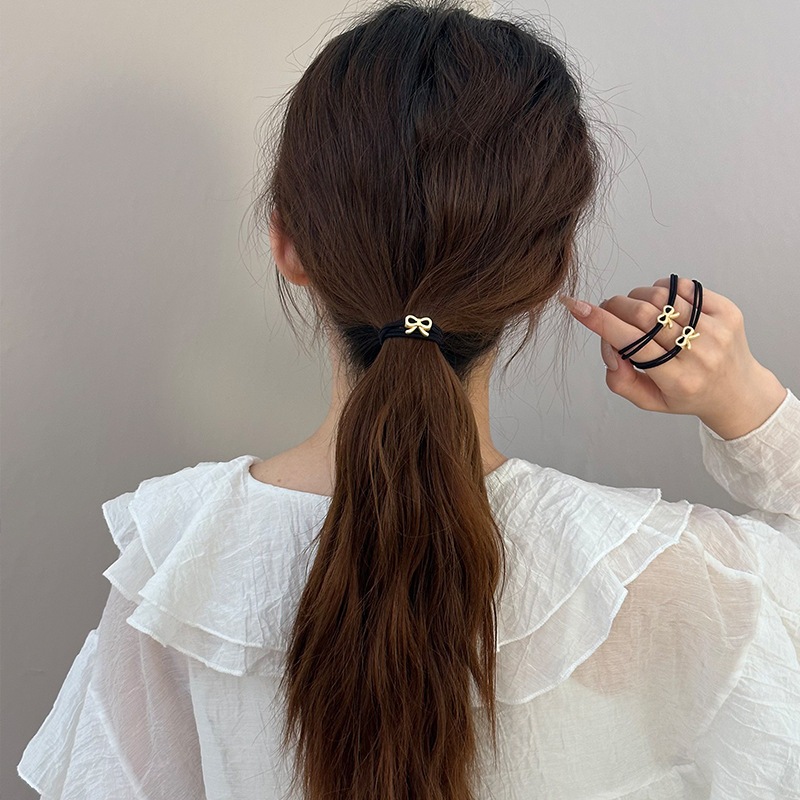 Jual Caliloops Ikat Karet Rambut Kecil Motif Pita Polos Wanita Korea ...
