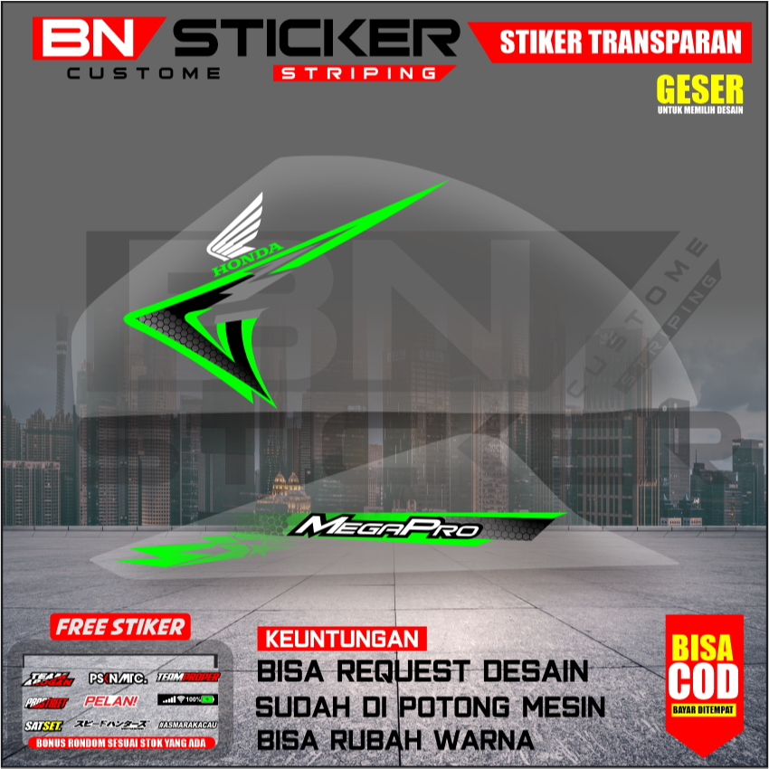 Jual STRIPING DECAL MEGAPRO FACELIFT CUSTOM TRANSPARAN STRIPING MEGAPRO VIRAL UV PREMIUM MAX ...