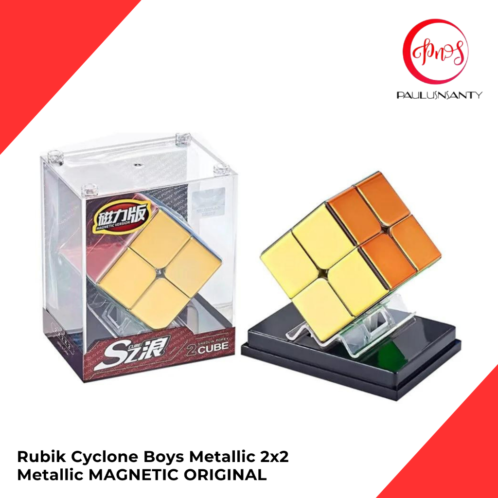 Jual Rubik 2x2 Cyclone Boys Metallic 2x2 Stickerless MAGNETIC ORIGINAL ...