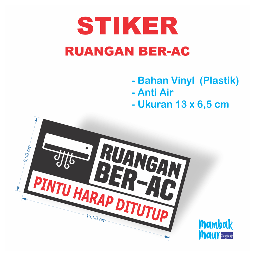 Jual STIKER KECIL - RUANGAN BER AC PINTU HARAP TUTUP BAHAN VINYL ...