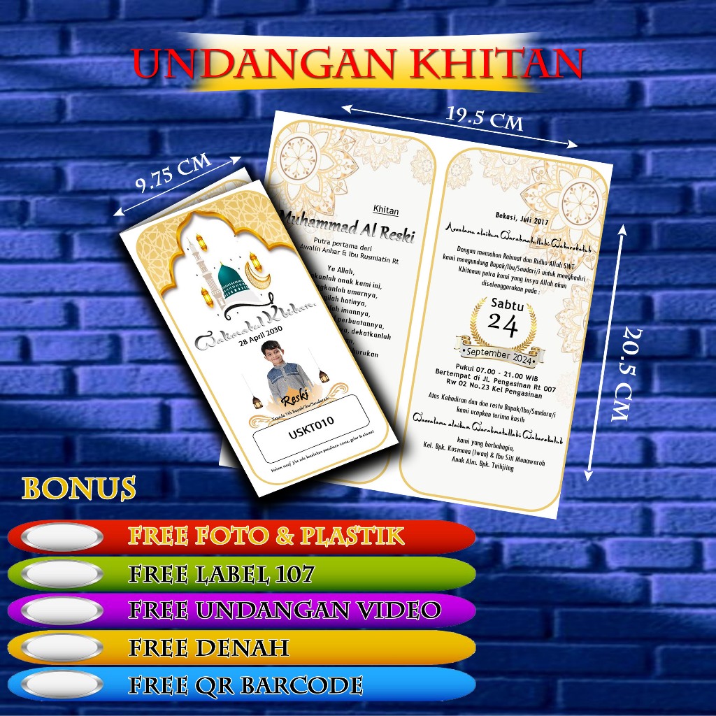 Jual UNDANGAN KHITANAN | KHITAN UNDANGAN SUNAT | SUNATAN WEDDING CARD ...