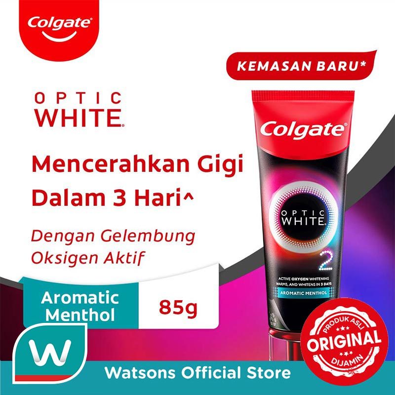 Jual Colgate Optic White O2 85g Aromatic Menthol Toothpaste 85g ...