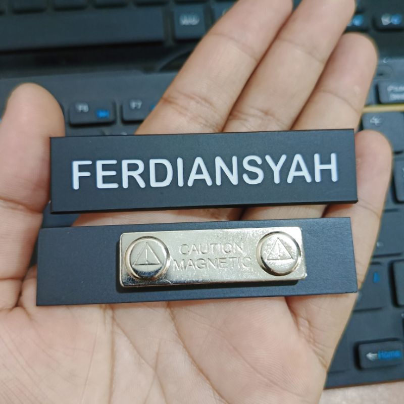 Jual NAME TAG ASN KANTOR PAPAN NAMA HITAM DOFF MAGNET | Shopee Indonesia