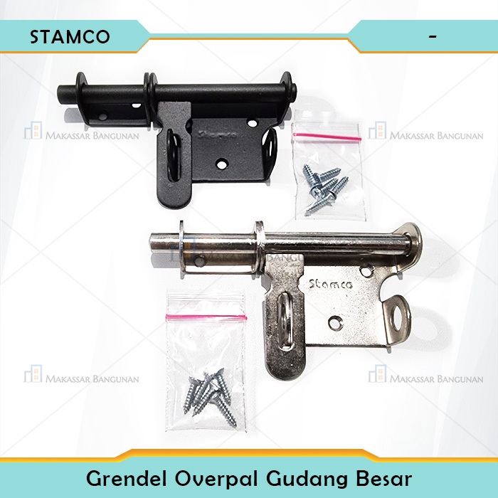 Jual Grendel Overpal Gudang Besar STAMCO Hitam Stainless | Shopee Indonesia