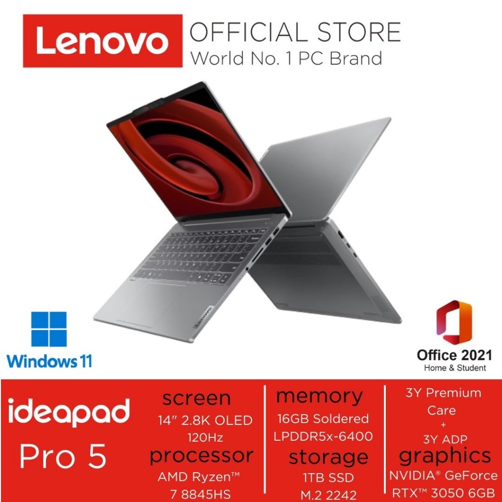 Jual LENOVO IdeaPad Pro 5 14AHP9-3LID(Arctic Grey) Ryzen™ 7 8845HS 16GB ...