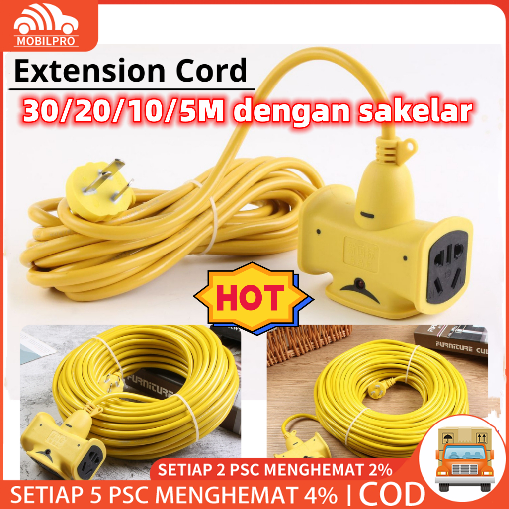 Jual 30/20/10/5M dengan sakelar Multi-Fungsi Extension Cord Extra-long ...