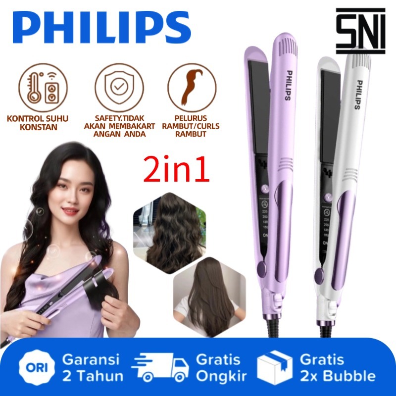 Jual Philips Catokan Rambut 2 In 1 Keramik Catok Pelurus Rambut Curly ...