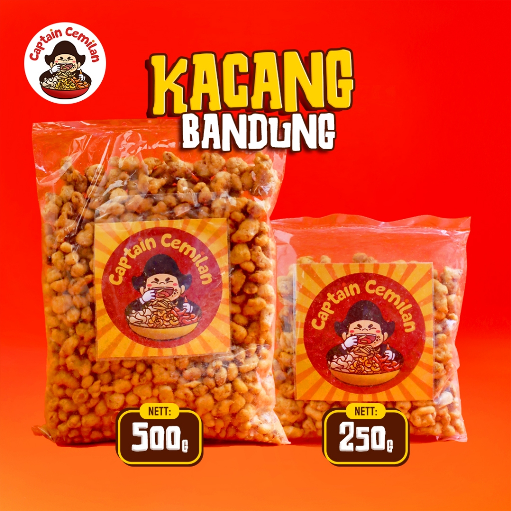 Jual 500Gram Kacang Goreng Bandung gurih renyah Captain Cemilan snack ...