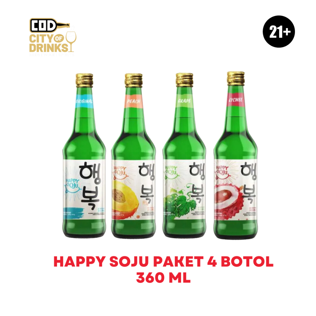 Jual Happy Soju Paket 4 Botol - 360 mL | Shopee Indonesia