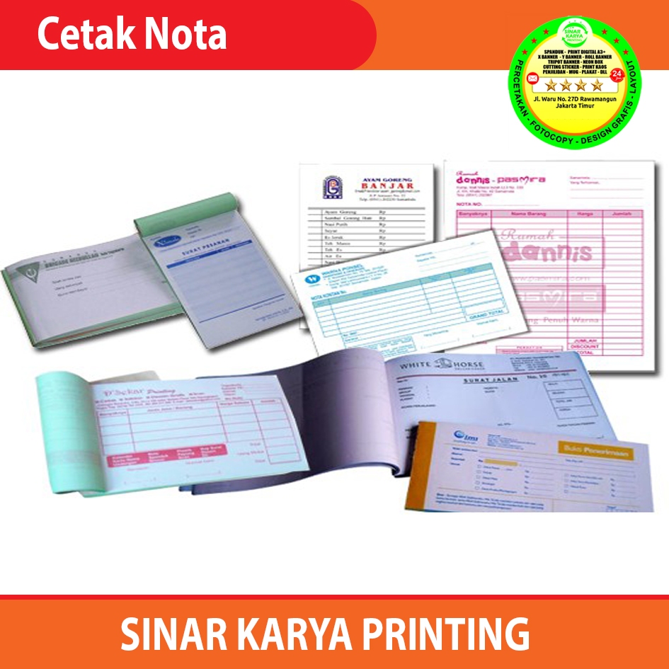 Jual Cetak Nota Custom Bisa Satuan atau Per RIM untuk lebih Murah ...