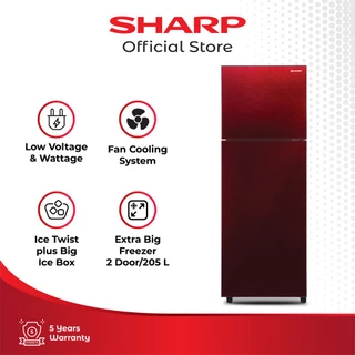 Jual Kulkas SHARP 2 pintu SJ-246XG Lemari Es Sharp 2 Pintu Kaca SJN246 | Shopee Indonesia
