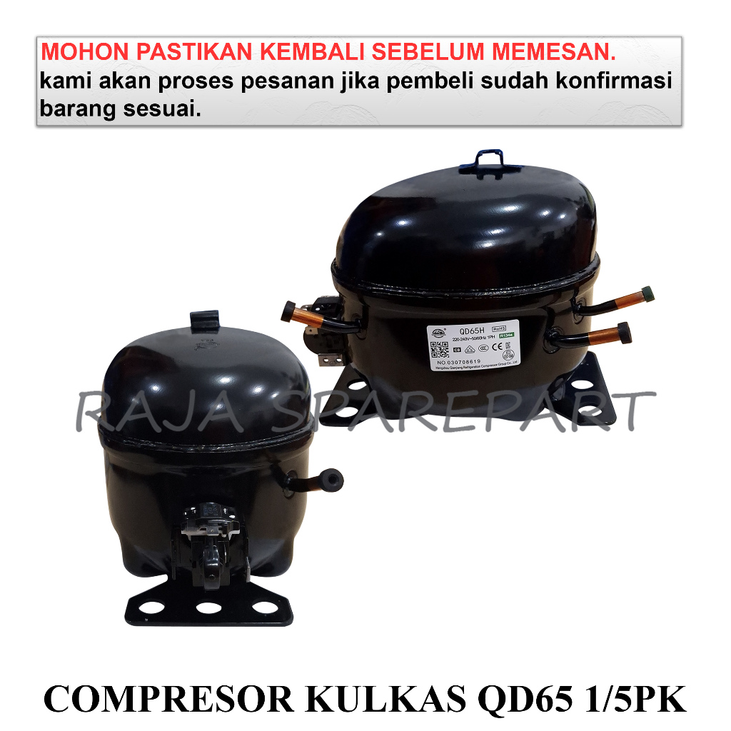 Jual CKQ5 / KOMPRESOR KULKAS / COMPRESSOR / COMPRESOR KULKAS QD65 1/5 ...