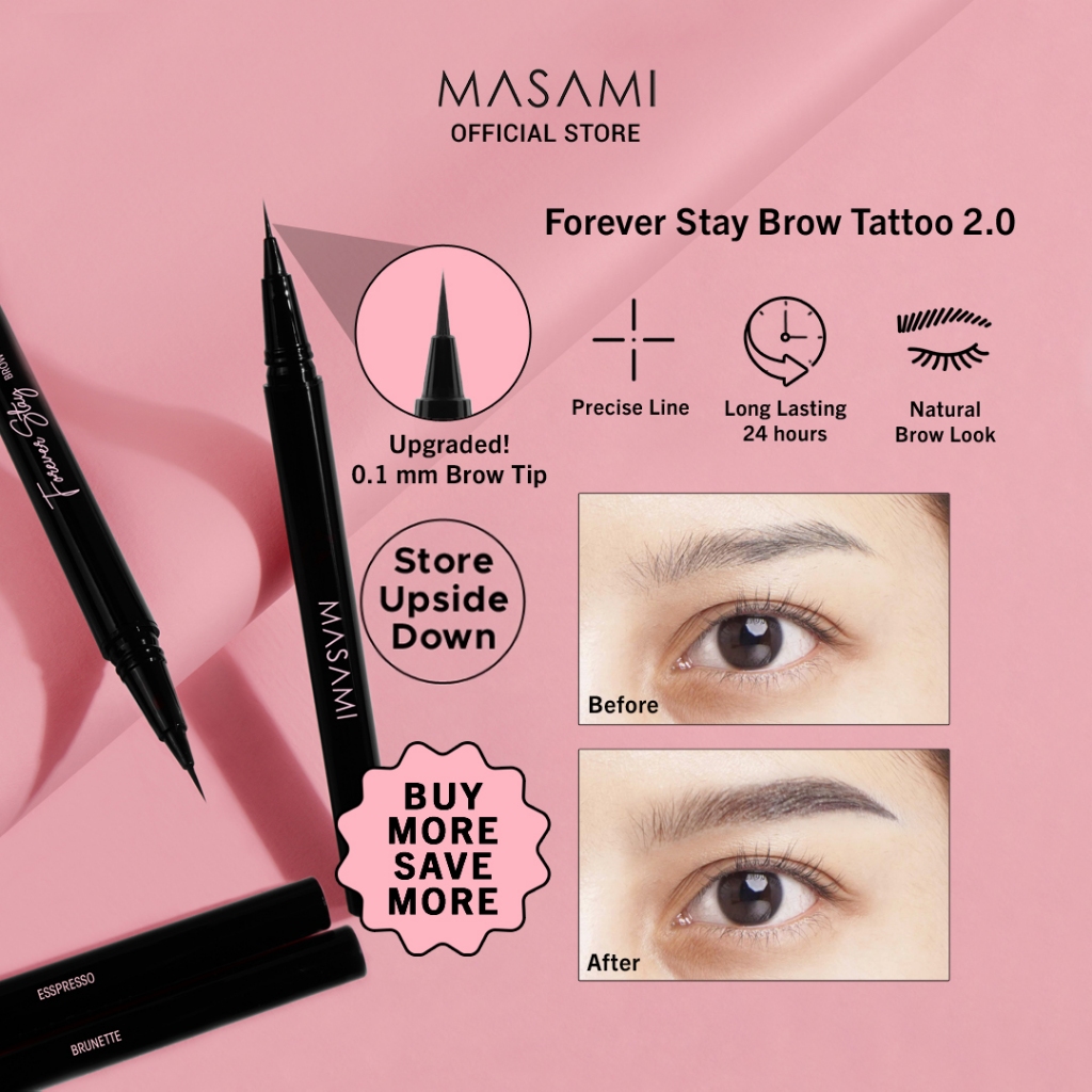 Jual Masami Cosmetics Forever Stay Brow Tattoo 0.1 mm / Brow Marker 2.0 / Spidol Alis | Shopee ...