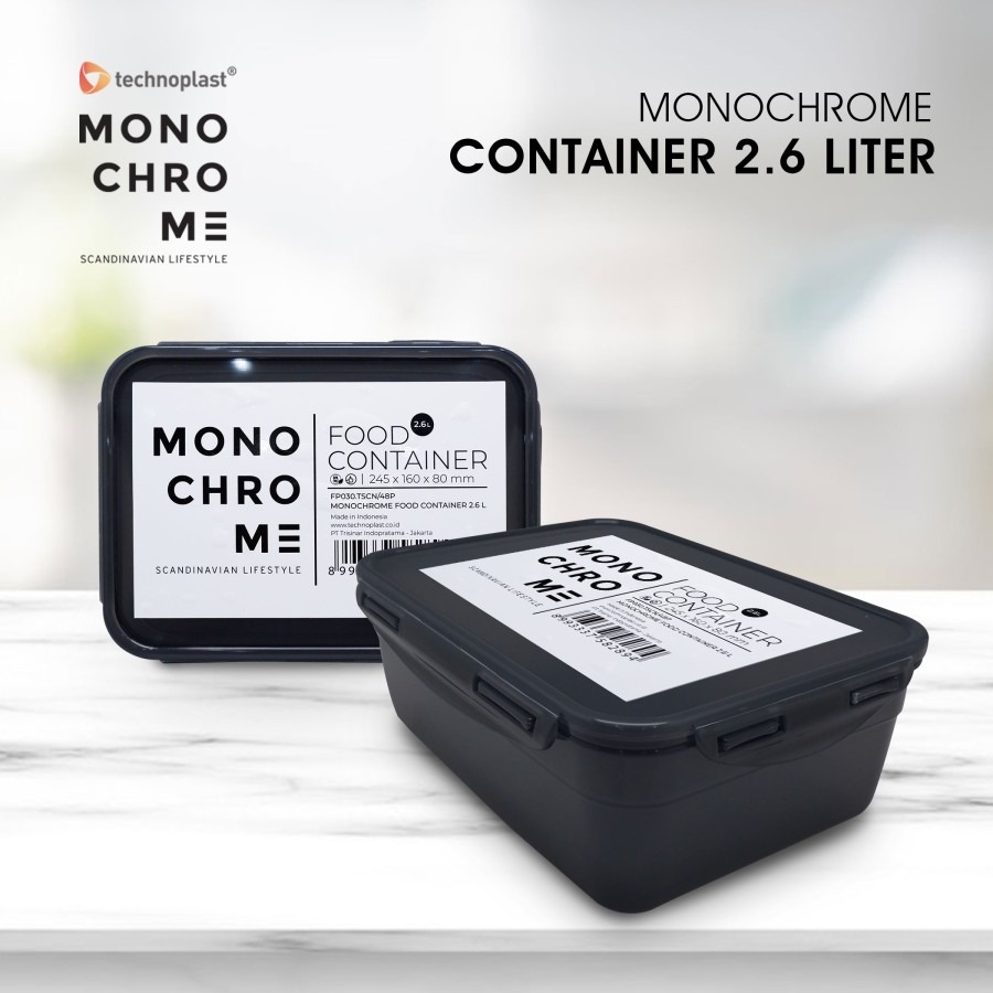 Jual MONOCHROME CONTAINER 2,6 LTR / BOX / KOTAK PENYIMPANAN SERBAGUNA ...