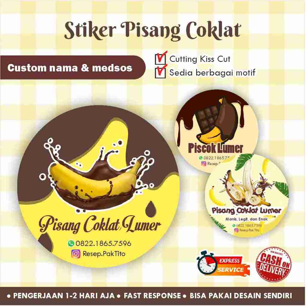 Jual Stiker pisang coklat Cromo / banana / Label kemasan makanan ...