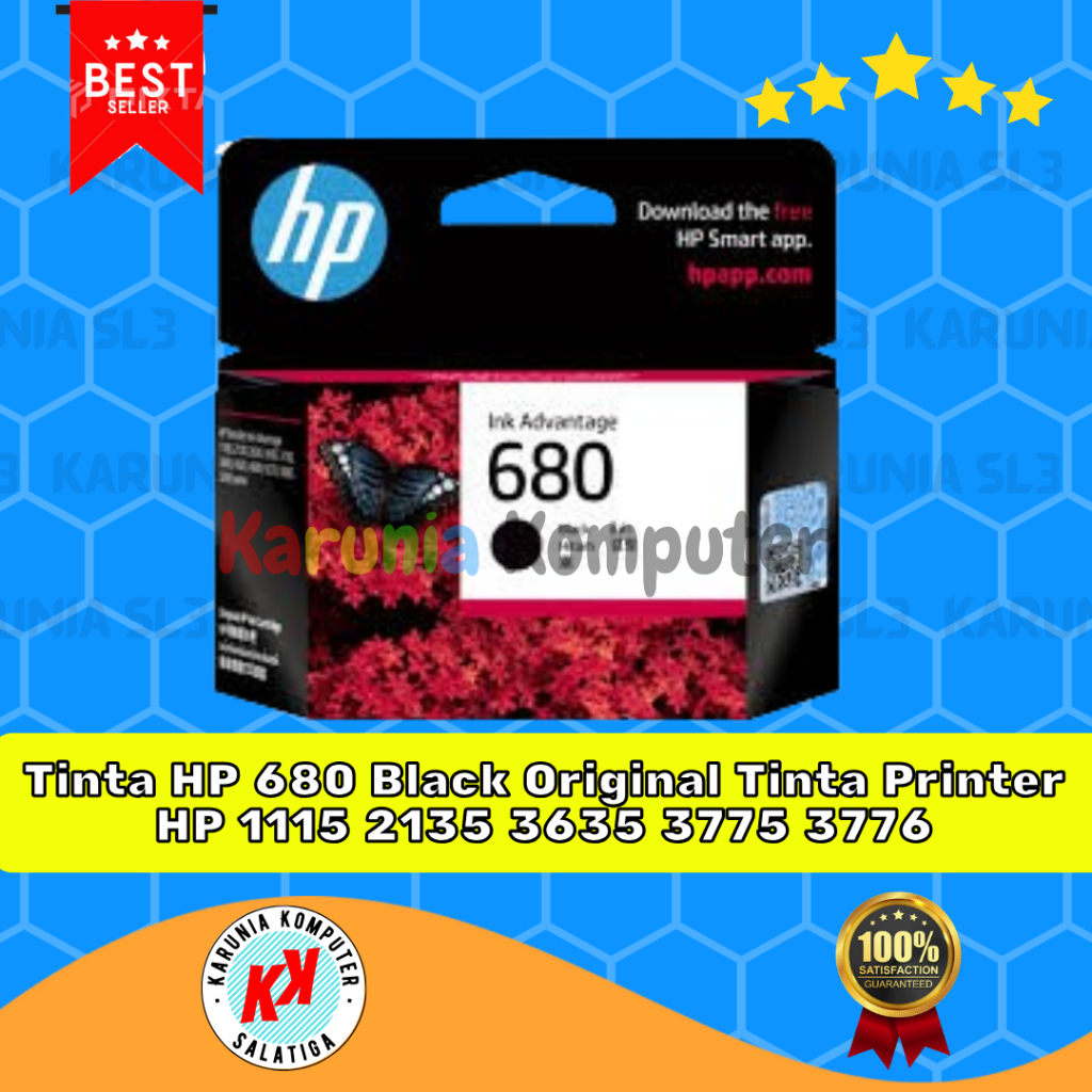 Jual HP 680 Black Original Ink Advantage Cartridge (F6V27AA) | Shopee ...