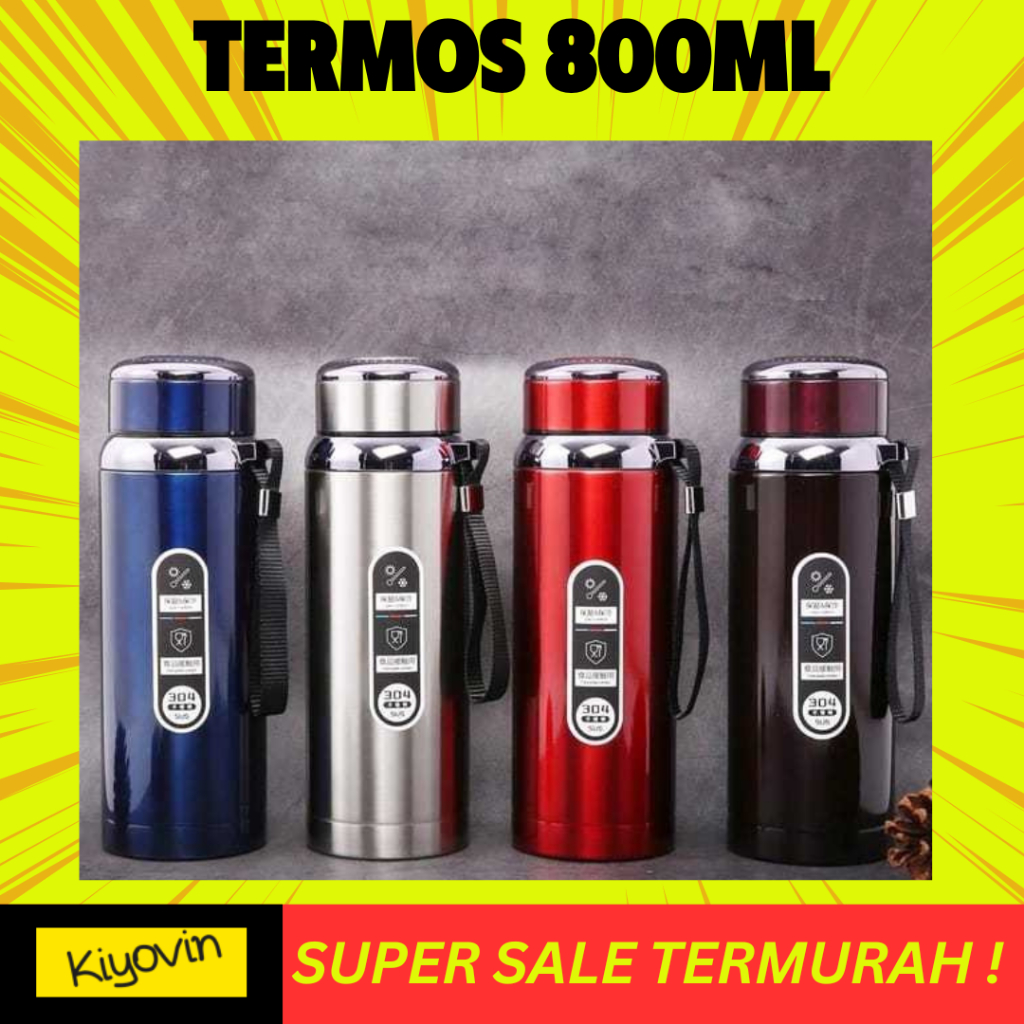 Jual TERMOS AIR PANAS POLOS STAINLESS 1L 1 LITER / 800ML | Shopee Indonesia
