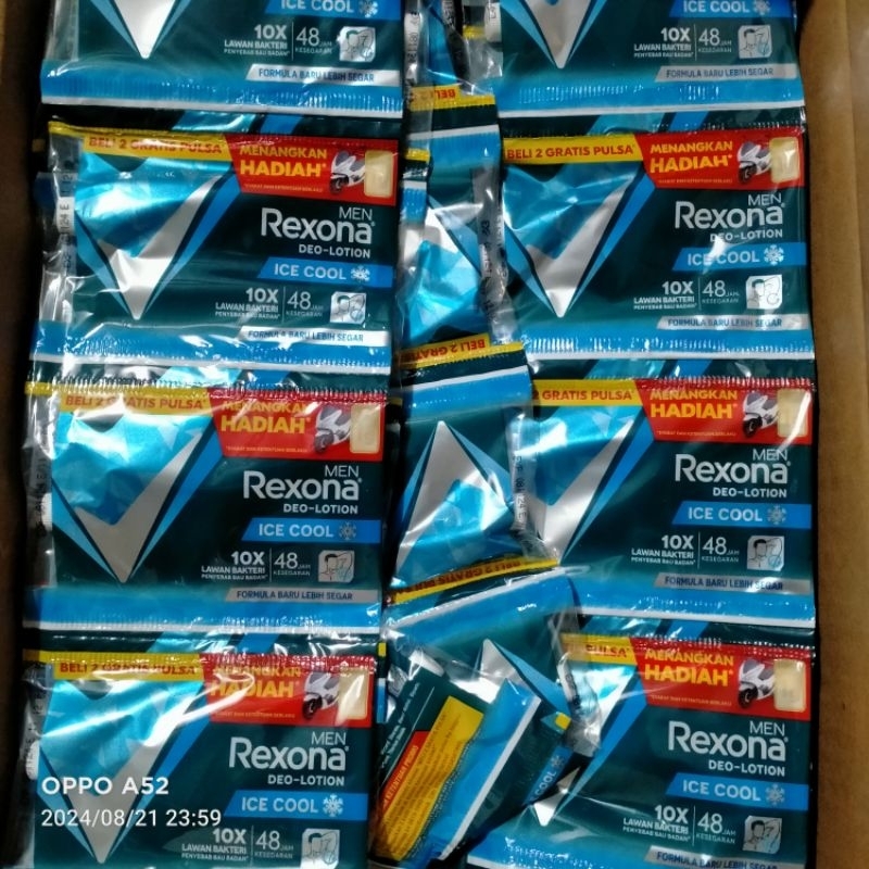 Jual Rexona Deo Lotion Men Ice Cool Saset Renceng Isi 12 pcs | Shopee ...