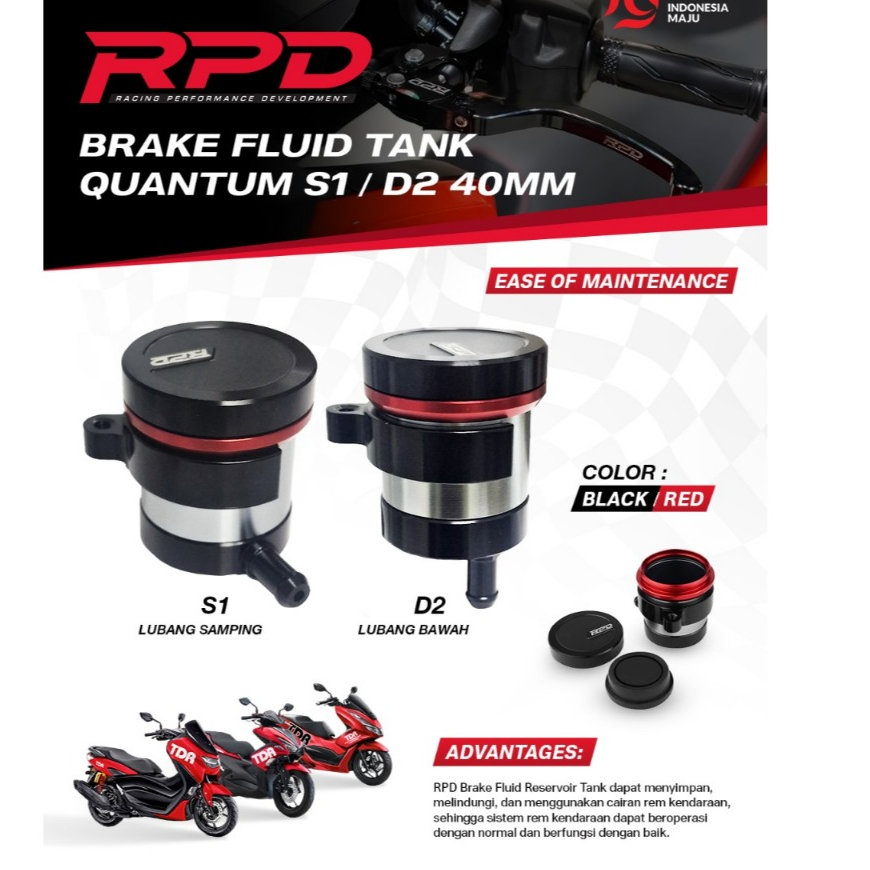 Jual Tabung Minyak Rem RPD Brake Fluid Tank Quantum S1/D2 40MM | Shopee ...