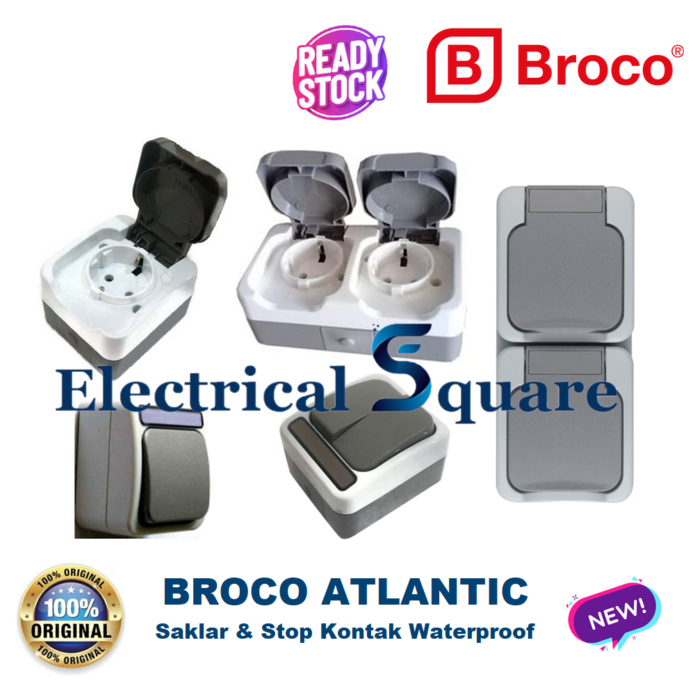Jual Broco Atlantic Saklar & Stop Kontak Waterproof Engkel Seri Double ...