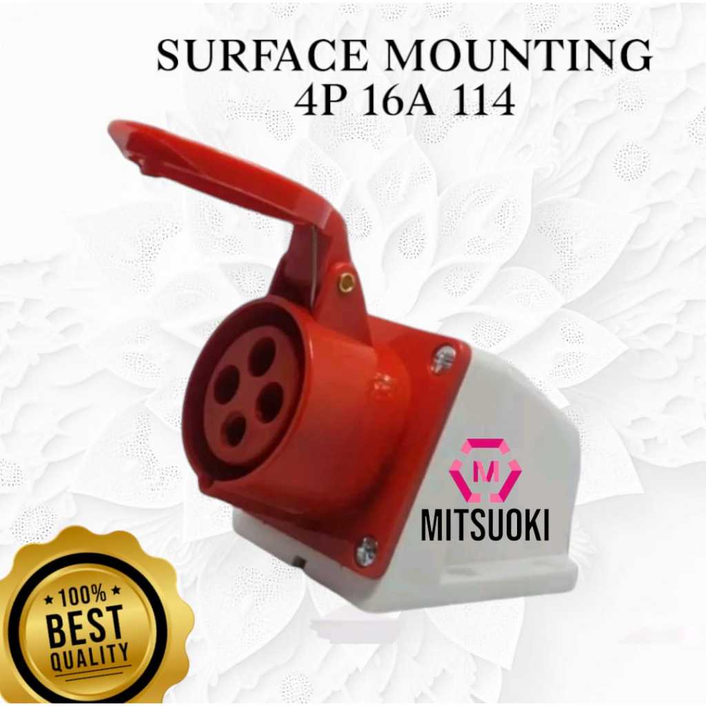 Jual Industrial Wall Socket 4P 16A 114/Surface Mounting Waterproof | Shopee Indonesia