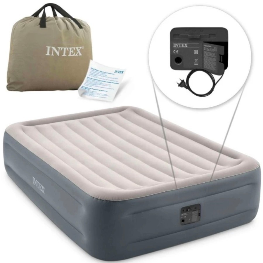 Jual KASUR TIUP ANGIN Air Bed Pompa Listrik Built in Intex 64126 Queen ...