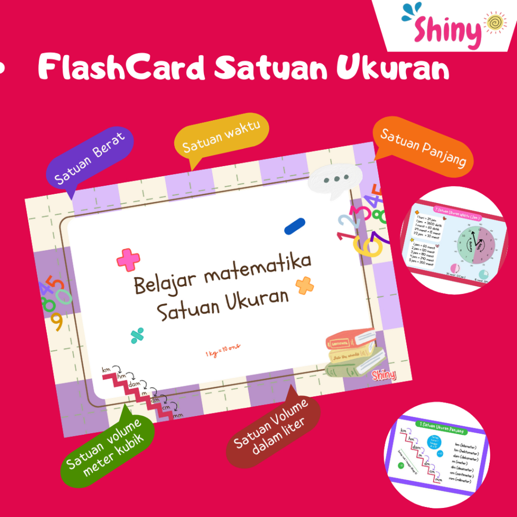 Jual Flashcard Satuan Ukuran Jarak Panjang cm berat kg volume untuk ...